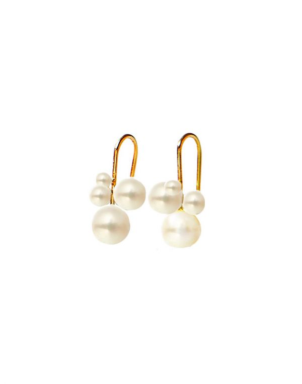 MOYA Freshwater Pearl Earrings in 18K Yellow Gold